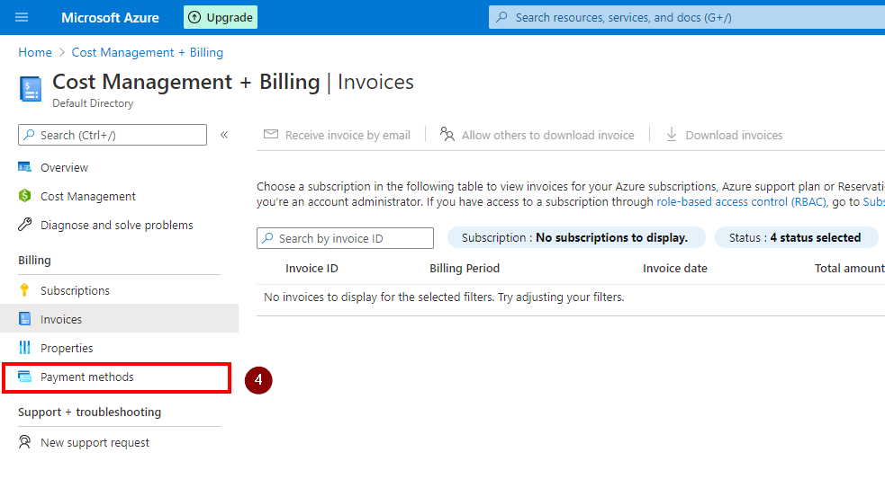 Add Payment Method to Azure Portal